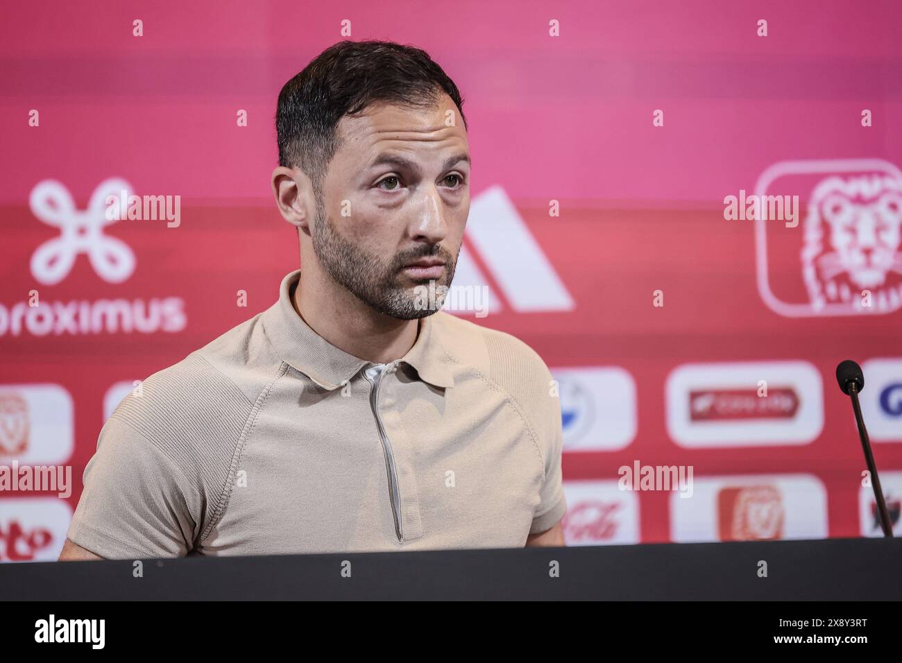 Belgium's head coach Domenico Tedesco pictured during a press ...