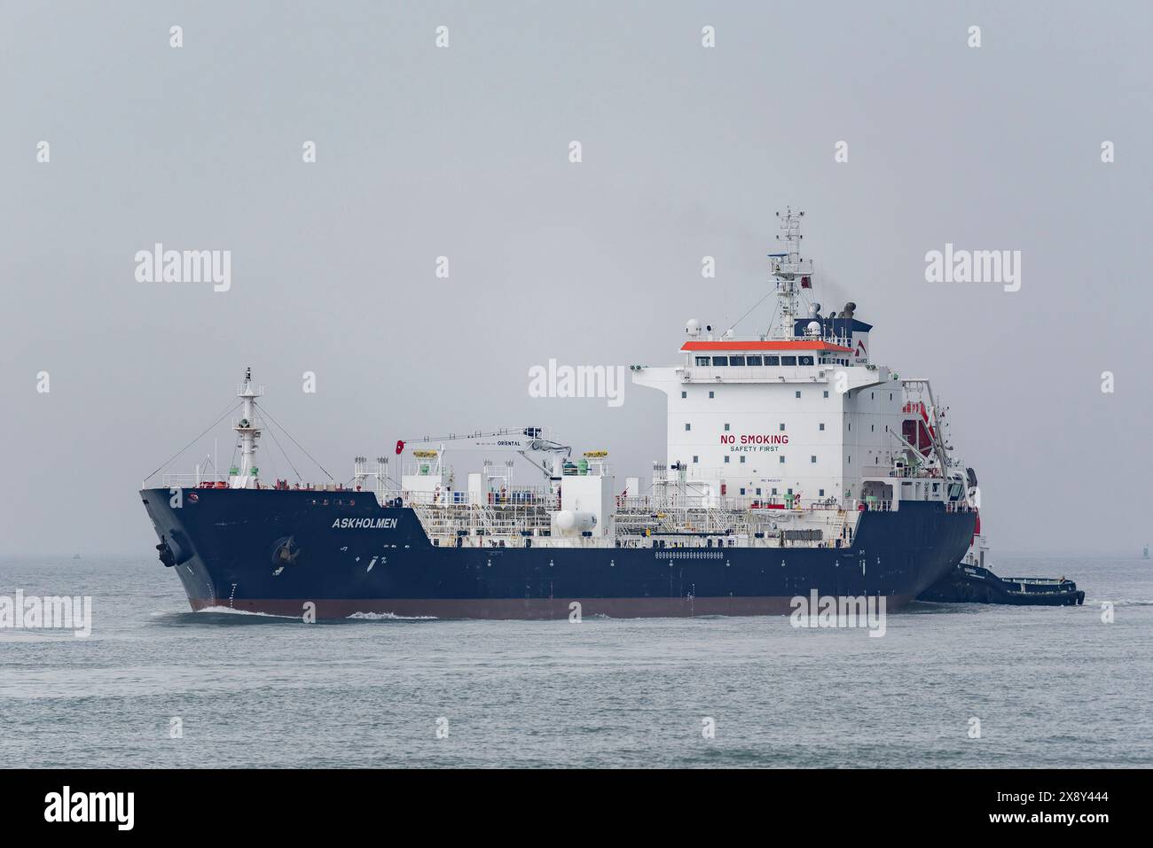 Le Havre, France - Oil chemical tanker ASKHOLMEN arriving port of Le ...