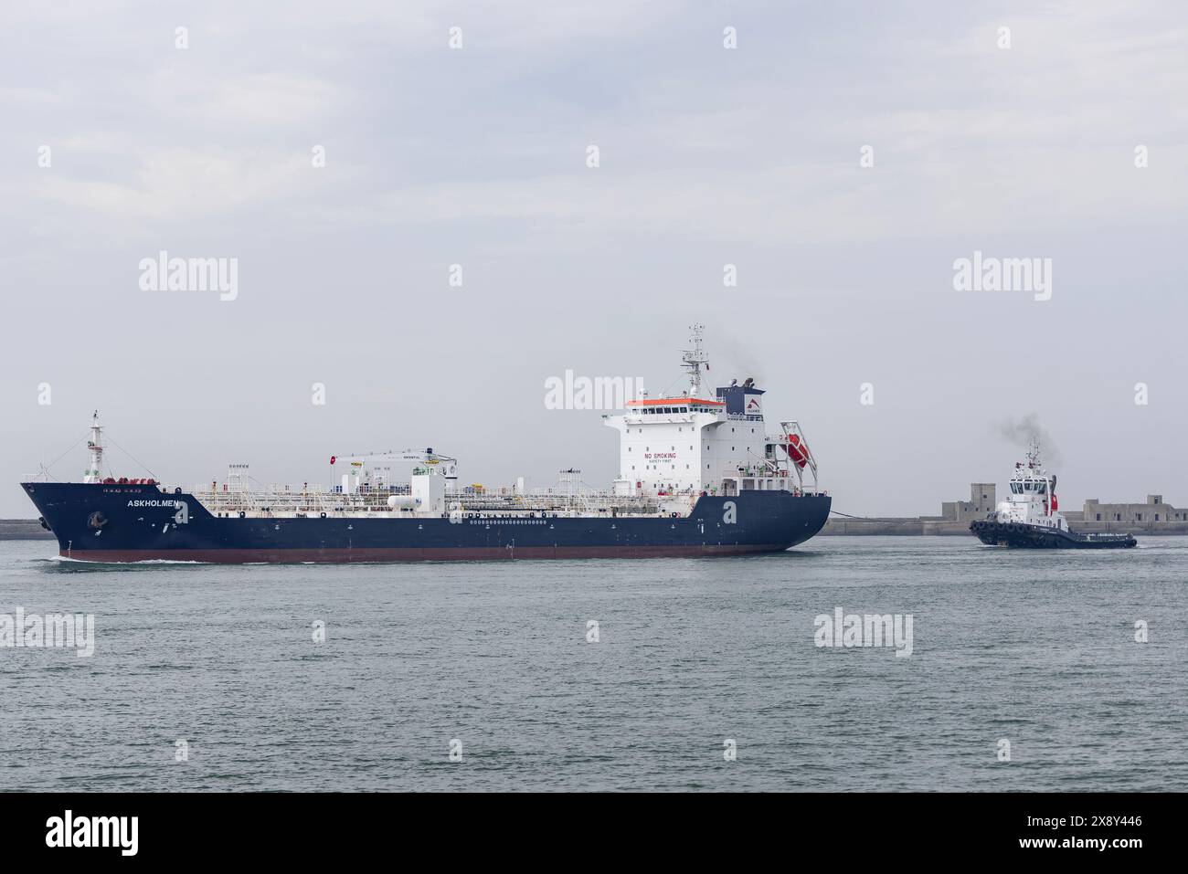 Le Havre, France - Oil chemical tanker ASKHOLMEN arriving port of Le ...