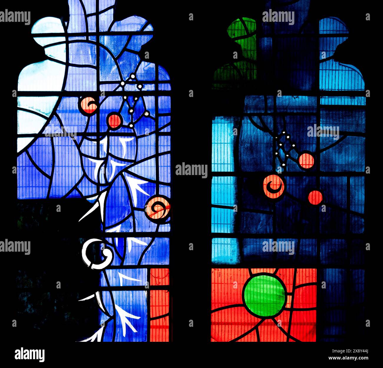 John Piper stained glass window detail Stock Photo - Alamy