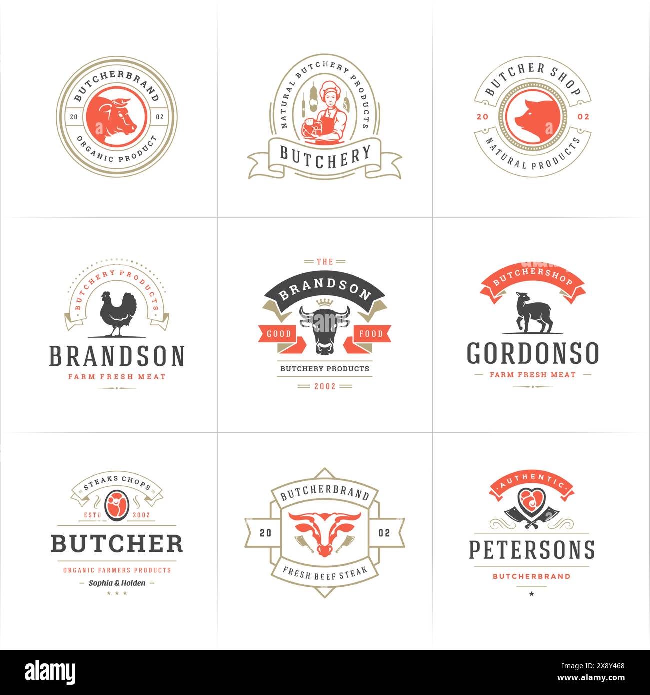 Butcher shop vector logos hi-res stock photography and images - Alamy