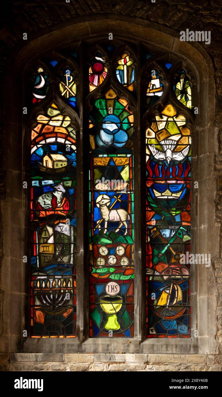 Evie Hone stained glass window Stock Photo - Alamy