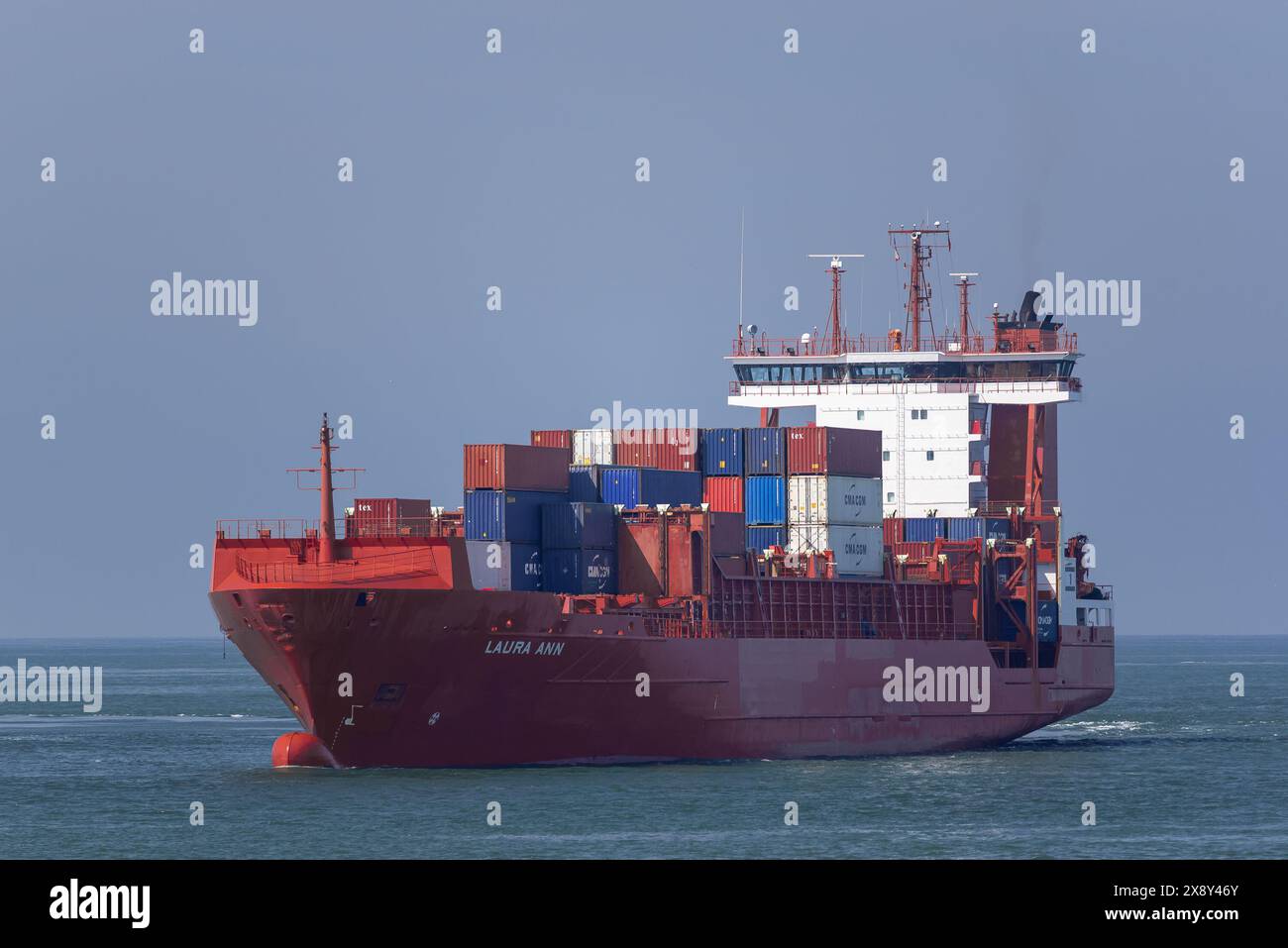 Le Havre, France - August 26th 2019 : View on the container Ship LAURA ...