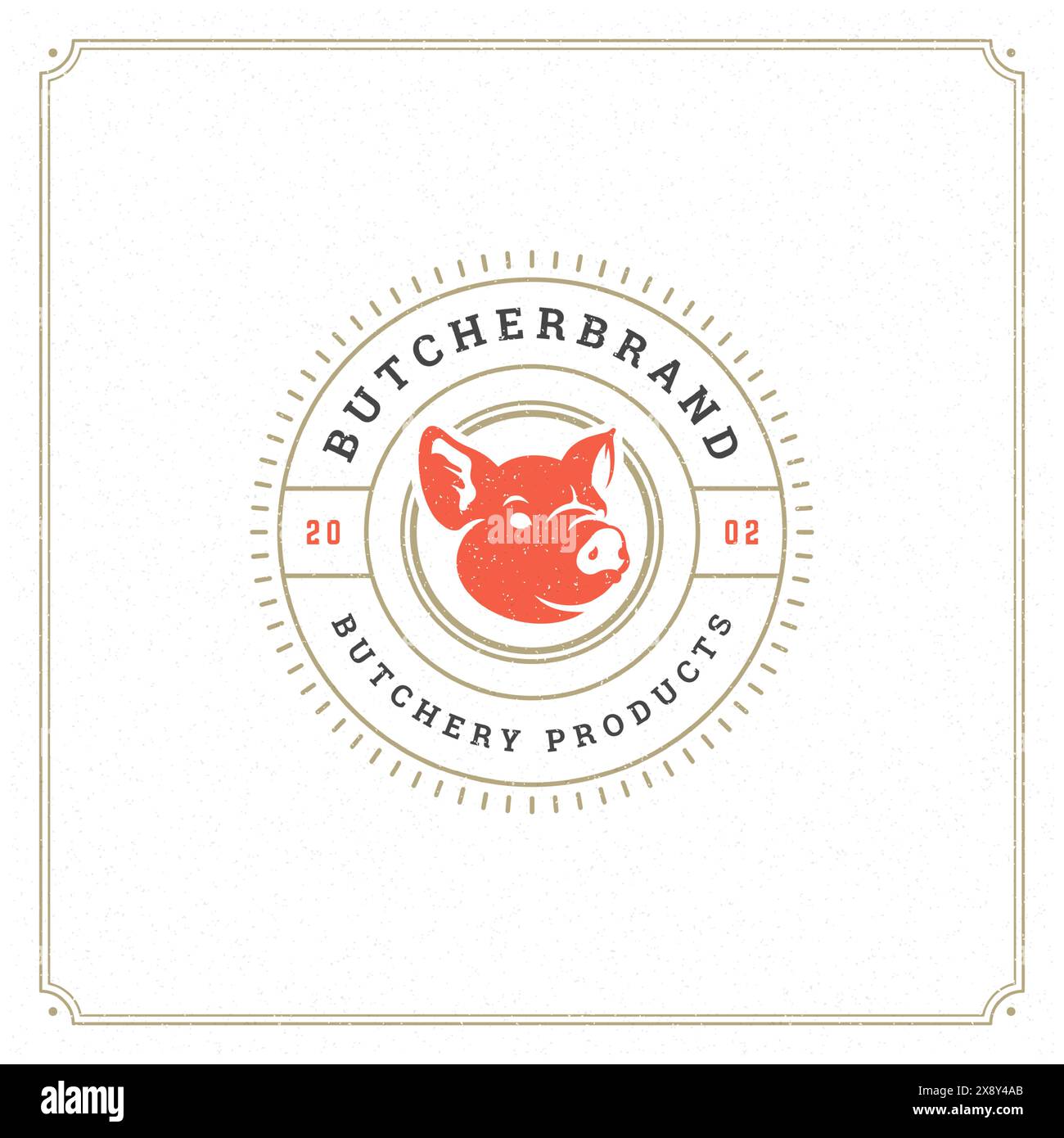 Butcher shop logo vector illustration. Pig head silhouette, good for ...