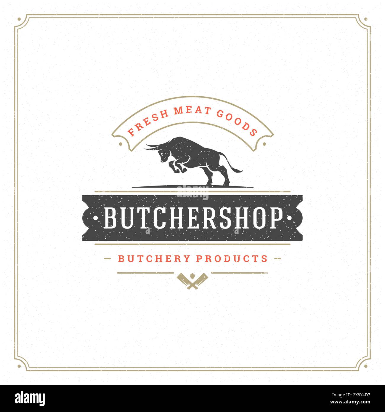 Butcher shop logo vector illustration. Bull silhouettes, good for farm ...