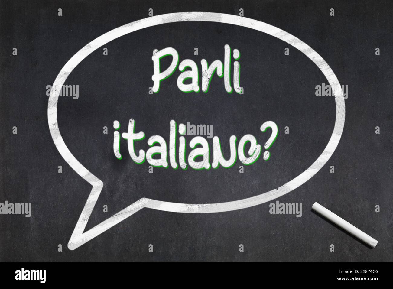 Blackboard with a bubble drawn in the middle with the short phrase ...