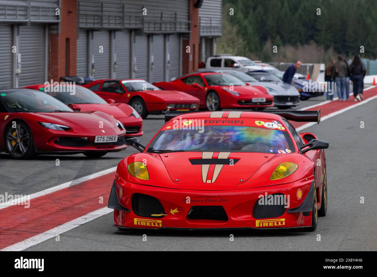 Spa-Francorchamps, Belgium - View on red Ferrari F430 Challenge on the ...