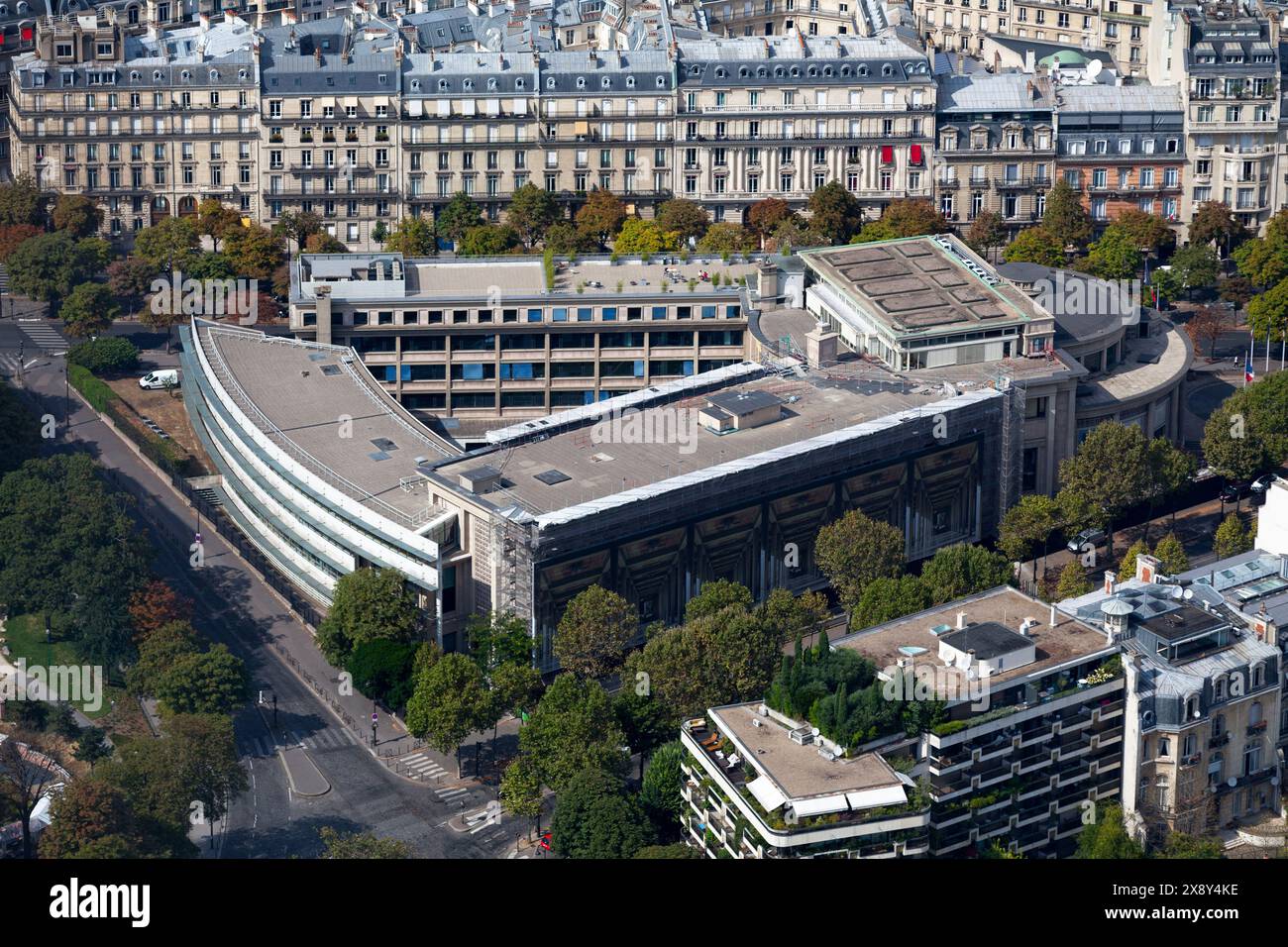 View of the Palais d’Iéna from the Eiffel Tower. The building host the ...