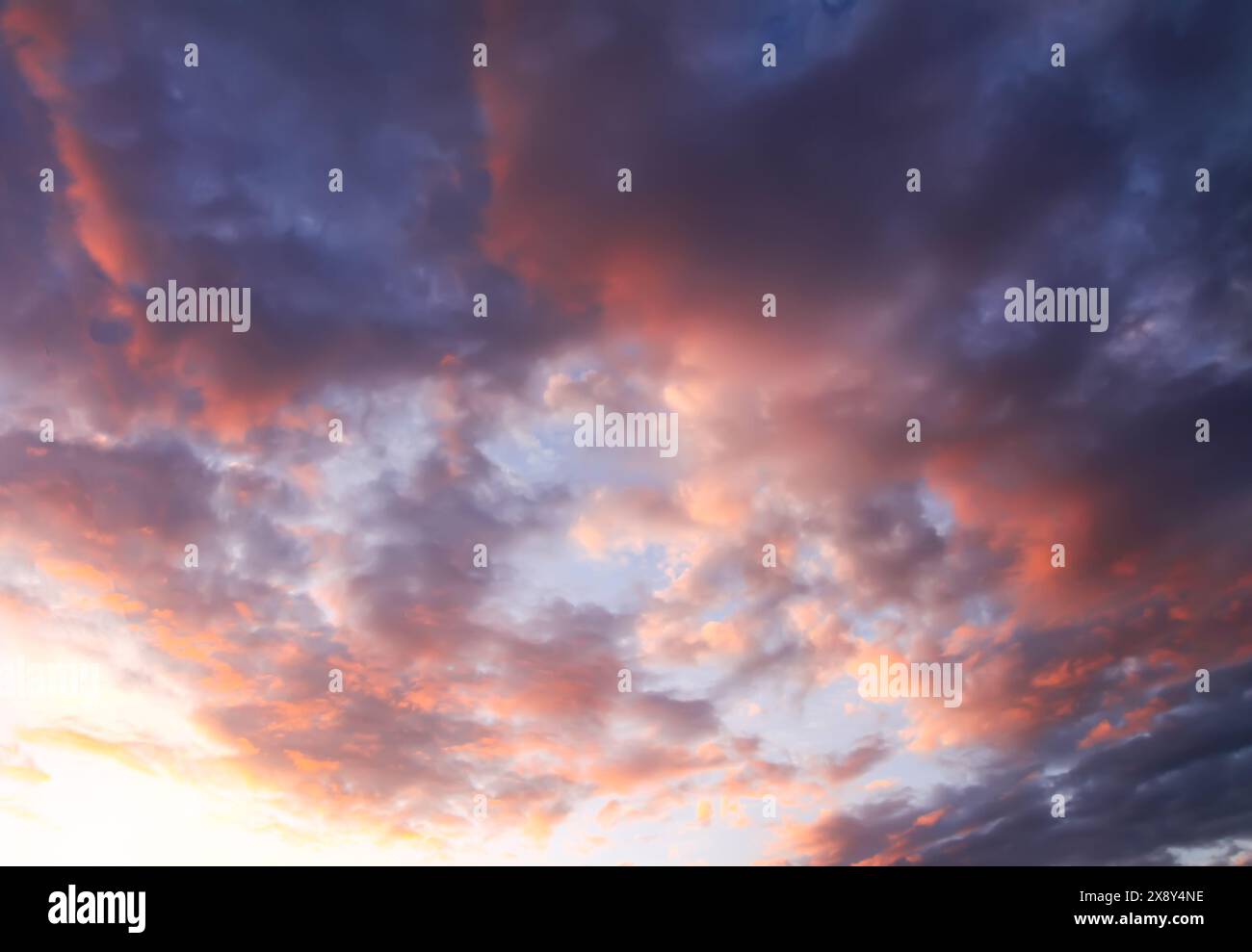 Beautiful dramatic sunset sky with clouds Stock Photo - Alamy