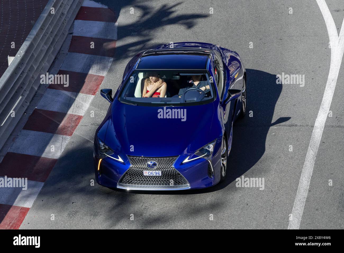 Monte Carlo, Monaco - View on a blue Lexus LC 500h Structural Blue ...