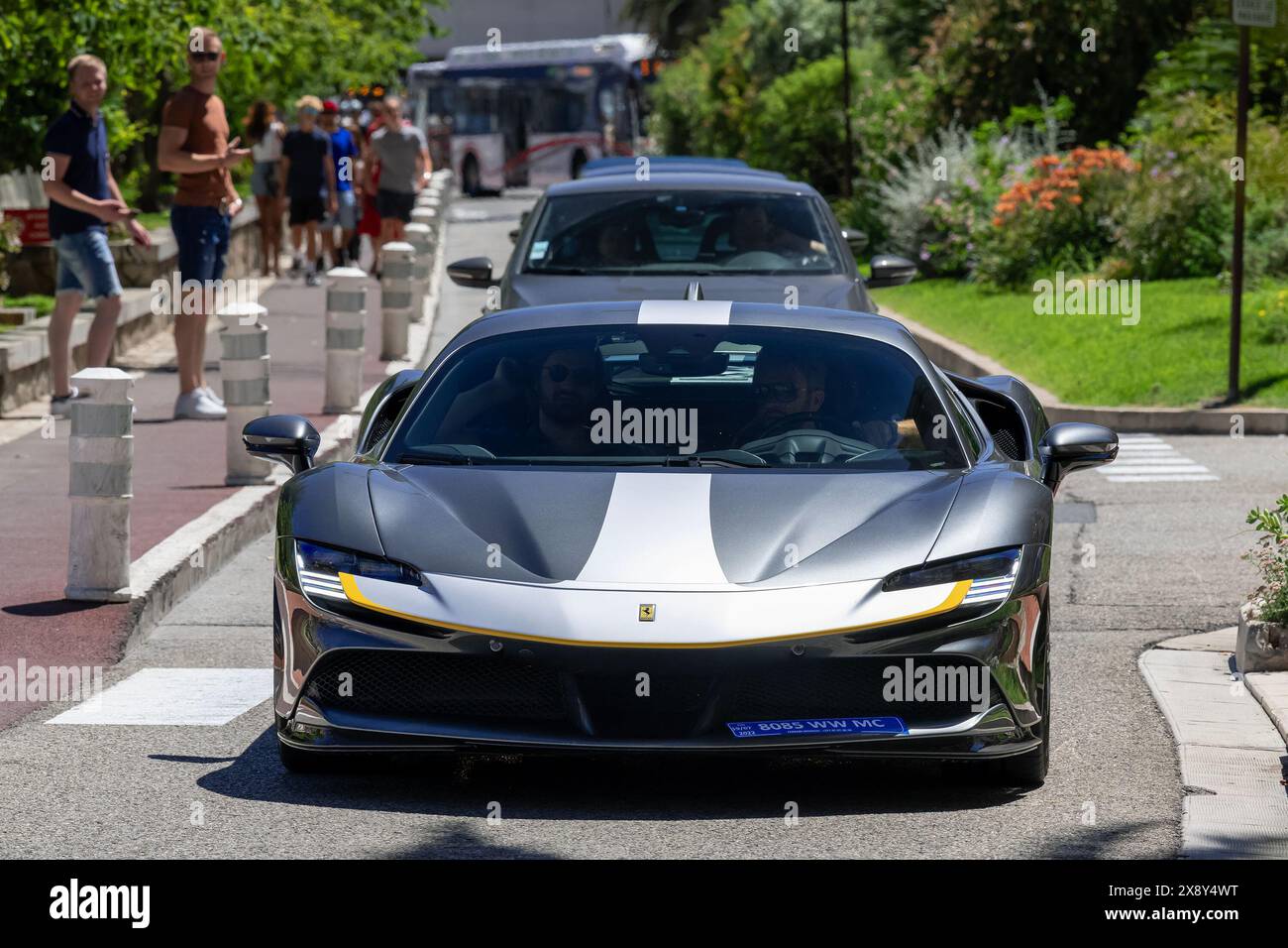 Monte Carlo, Monaco - View on a grey Ferrari SF90 Stradale Assetto ...