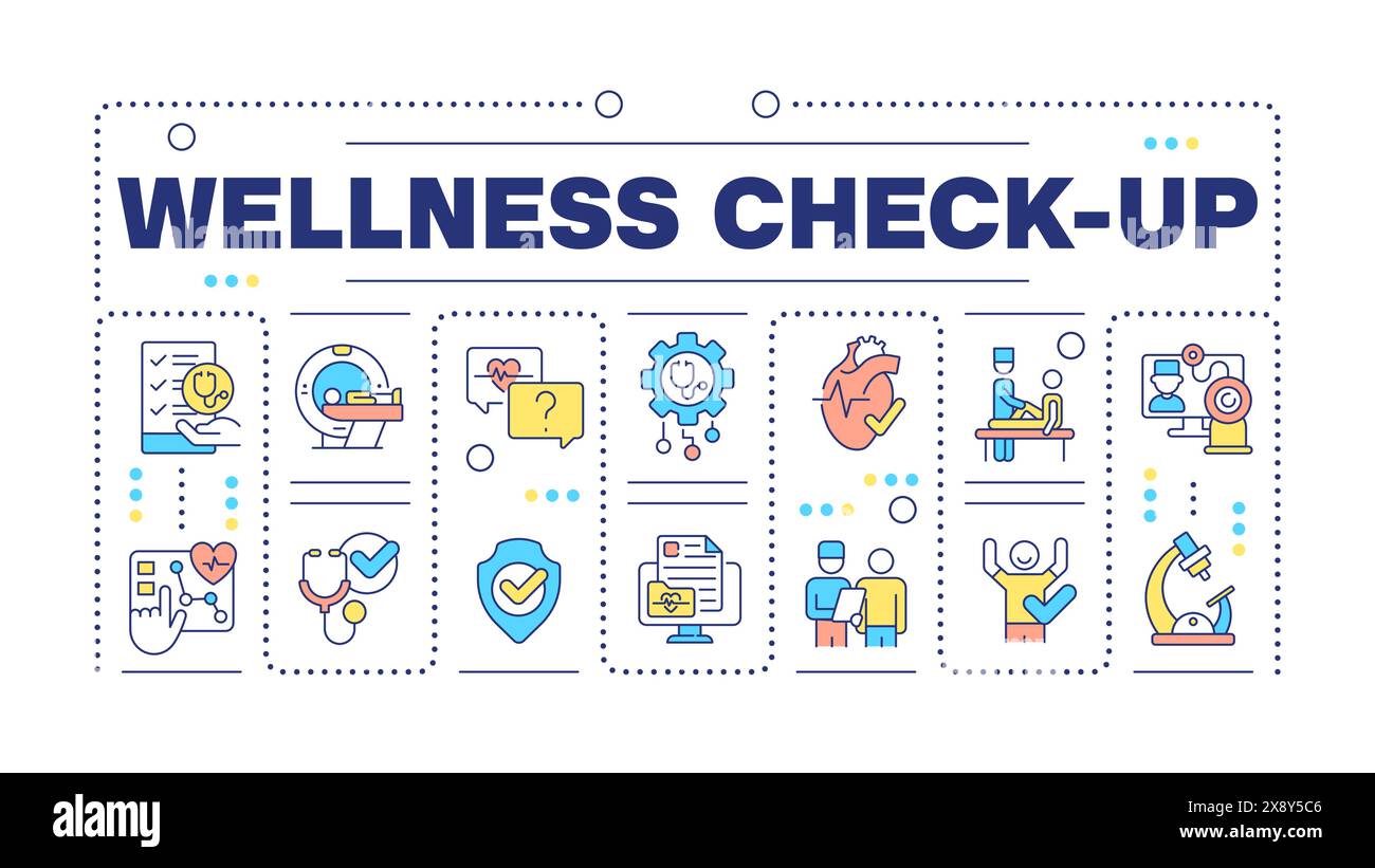 Wellness check-up word concept isolated on white Stock Vector Image ...