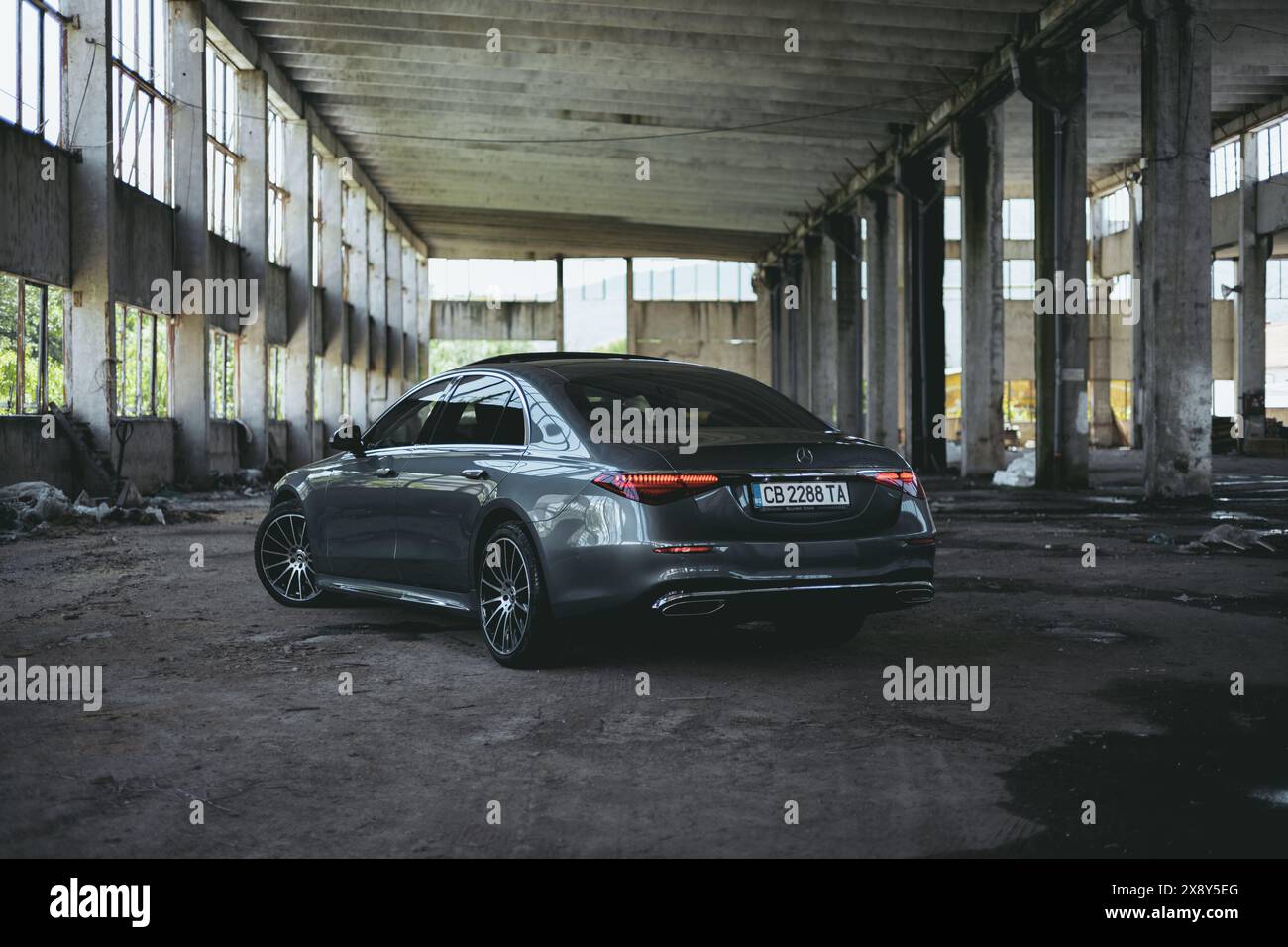Bulgaria - 05 29 2024: Luxurious Mercedes Benz in an old abandoned ...