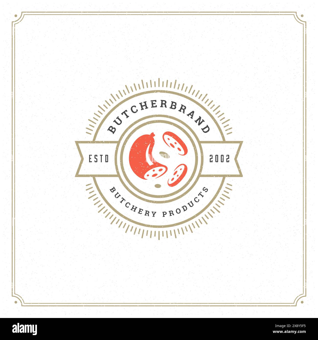 Butcher shop logo design vector illustration. Sausages silhouette, good ...