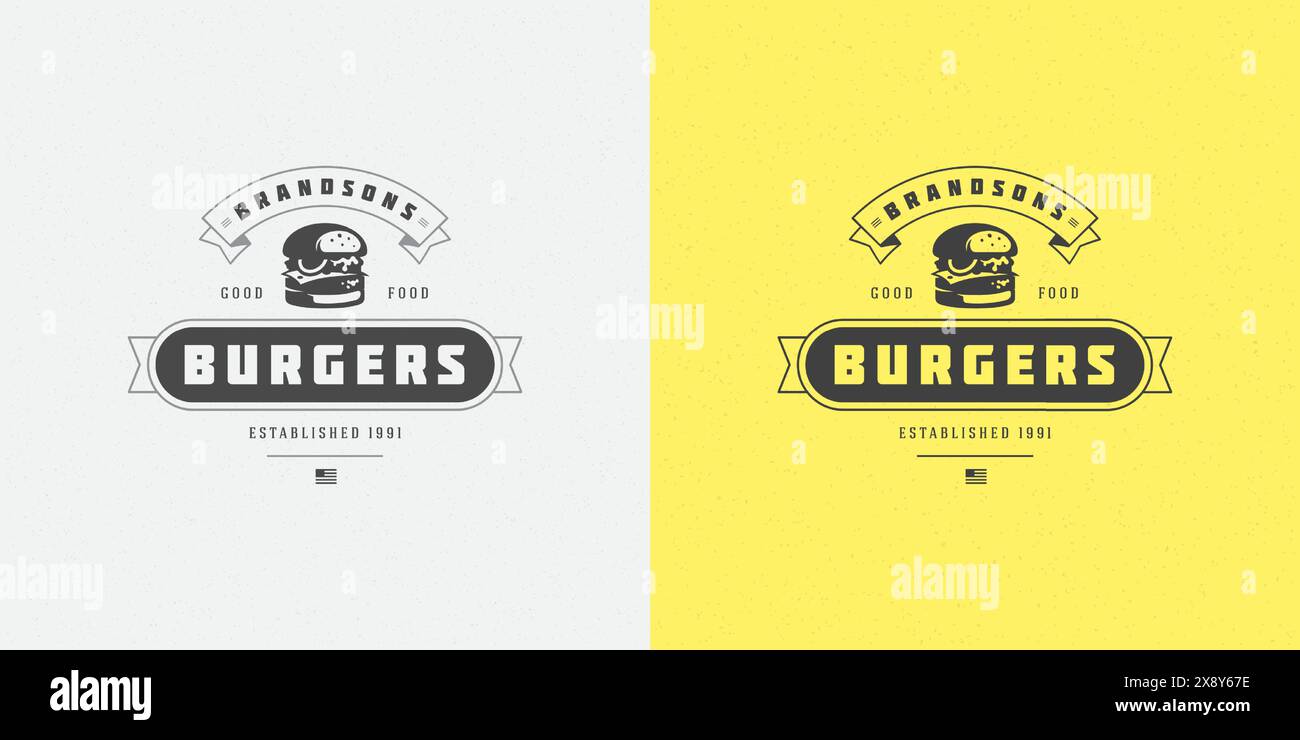 Burger logo vector illustration hamburger silhouette good for ...