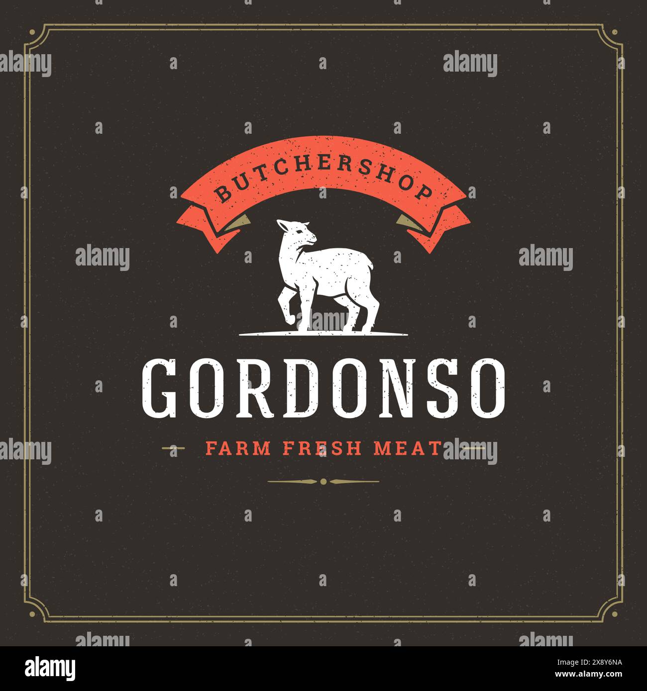 Butcher shop logo vector illustration. Lamb silhouette, good for farm ...