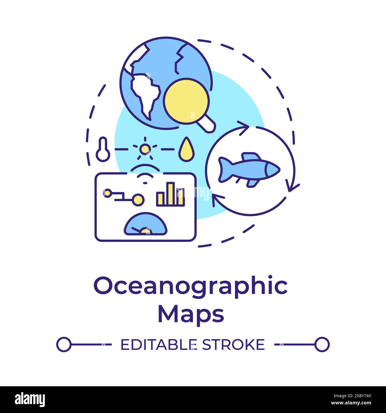 Oceanographic maps multi color concept icon Stock Vector Image & Art ... Oceanographic maps multi color concept icon Stock Vector Image & Art ...