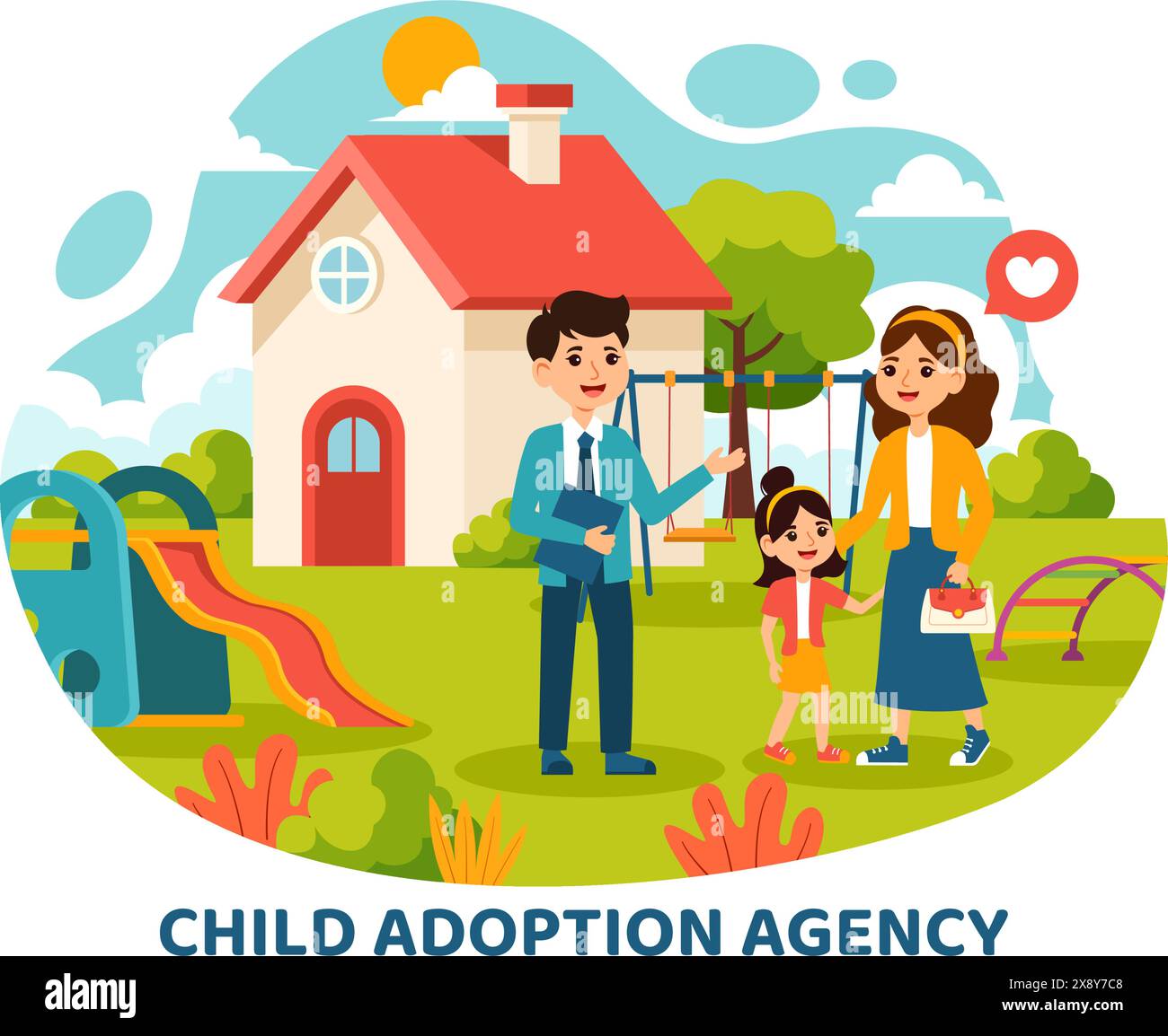 Child Adoption Agency Vector Illustration to Taking Kids to Be Raised ...