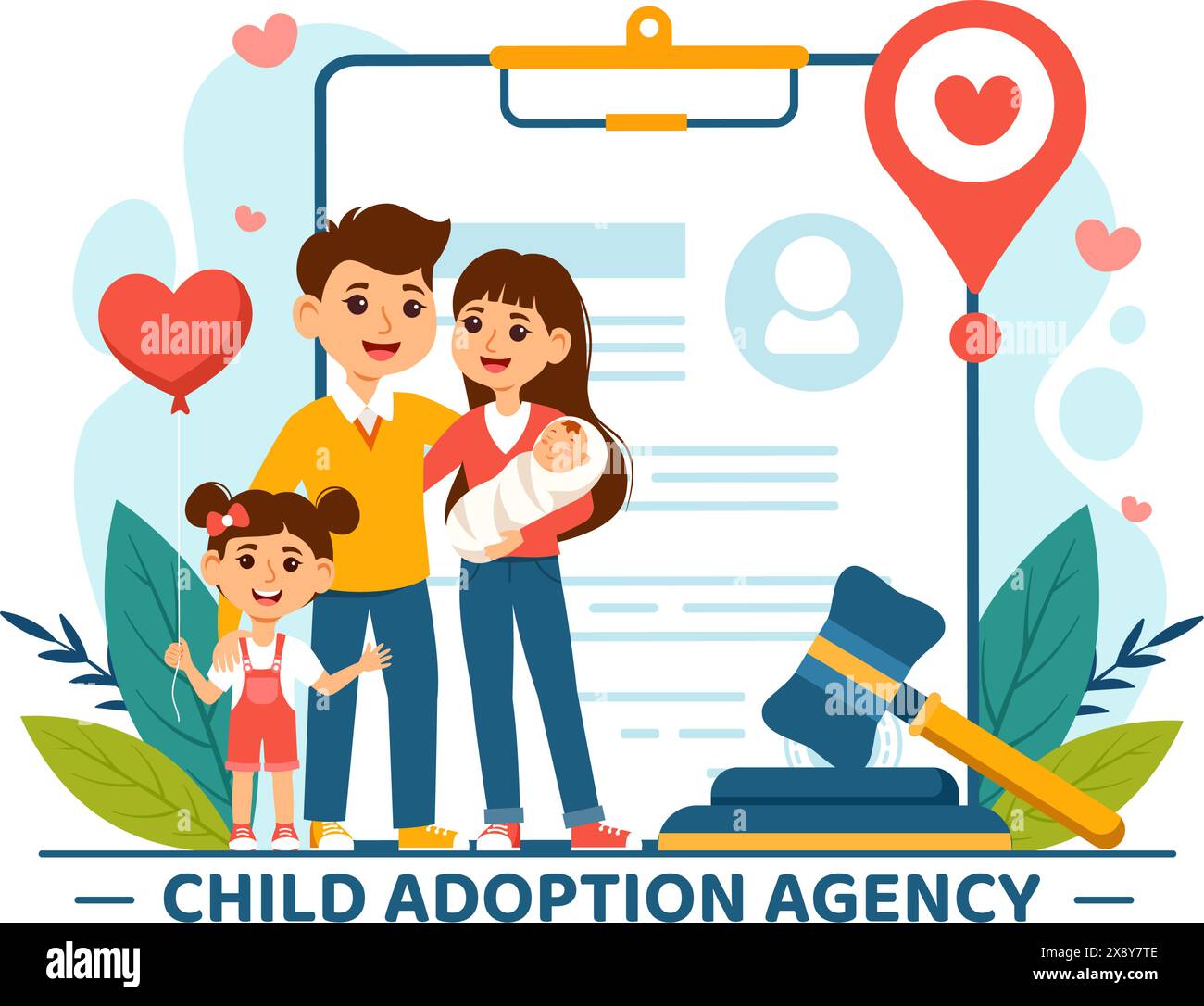 Child Adoption Agency Vector Illustration to Taking Kids to Be Raised ...