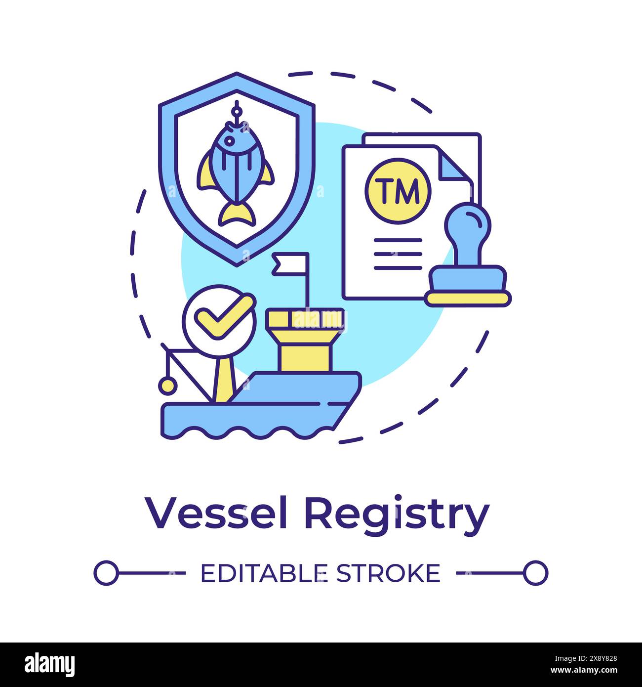 Vessel registry multi color concept icon Stock Vector Image & Art - Alamy