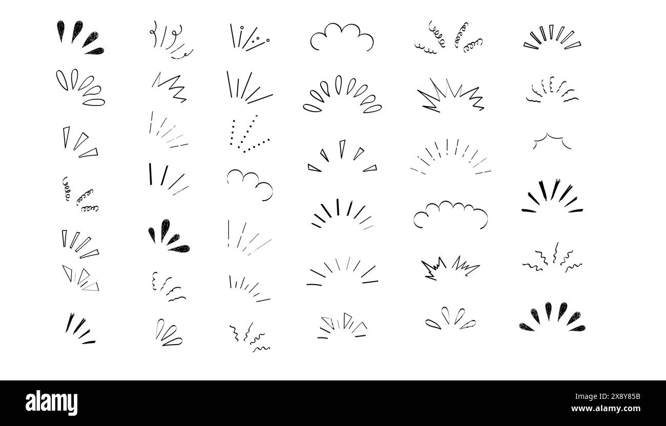 Pop line frame comic anime effect healine mark, suprise doodle emotions ...