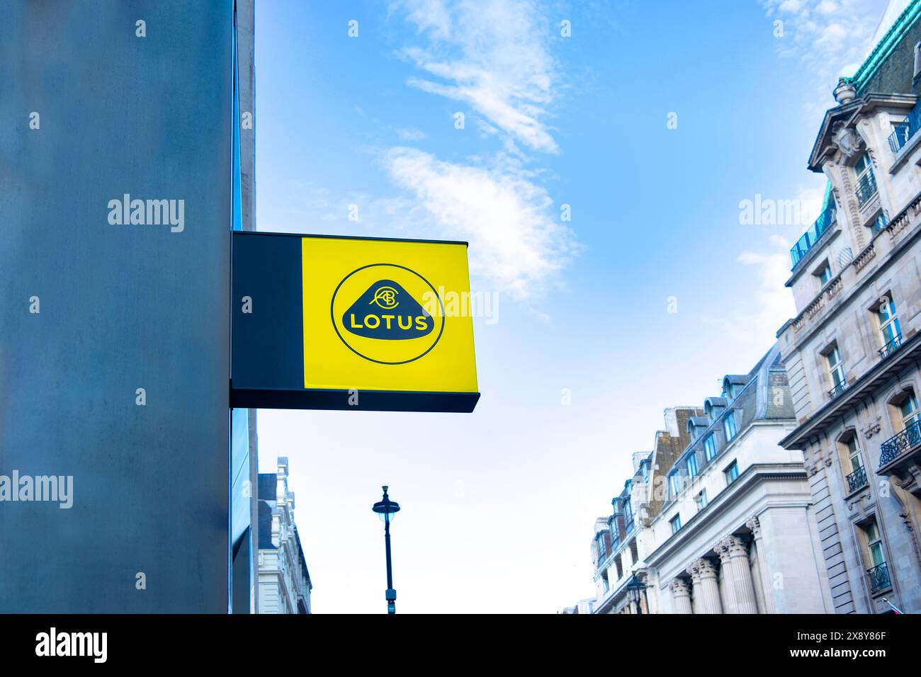 Lotus Advertising logo, banner, car dealership building, British Lotus ...