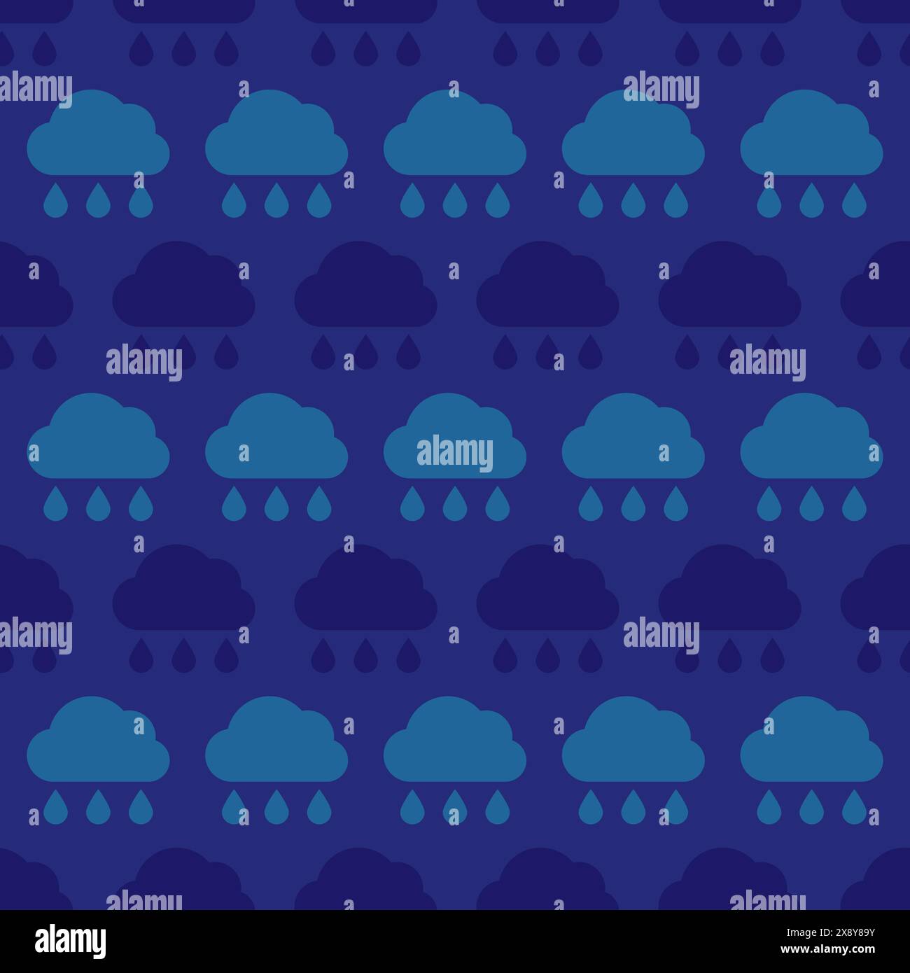 Rainy cloud. Seamless pattern of rainy clouds. Bad weather symbol ... Rainy cloud. Seamless pattern of rainy clouds. Bad weather symbol ...