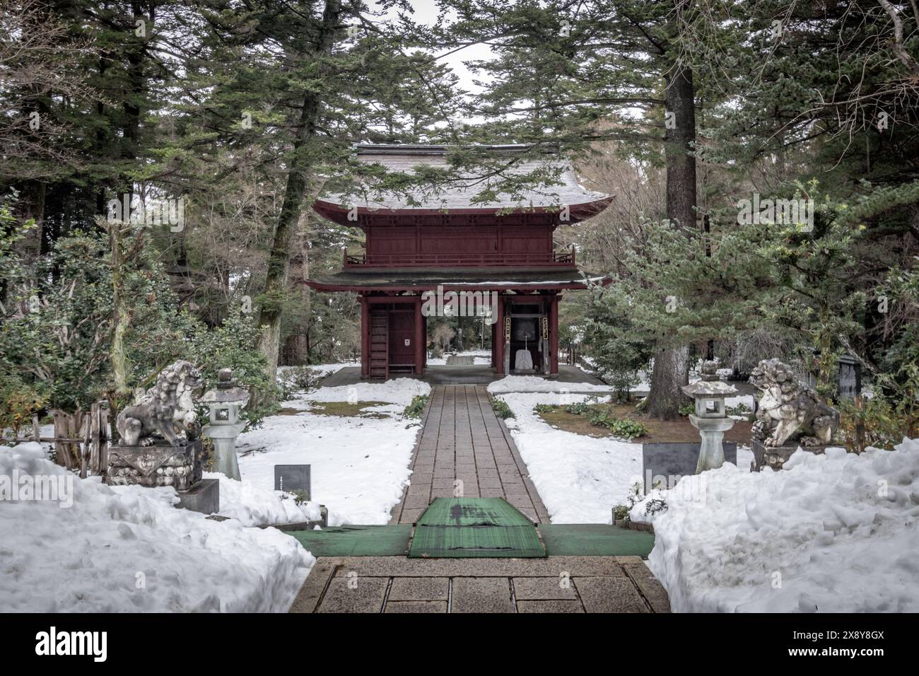 Snowy winter view of Daijouji, a 700-year old Soto zen buddhist temple ...