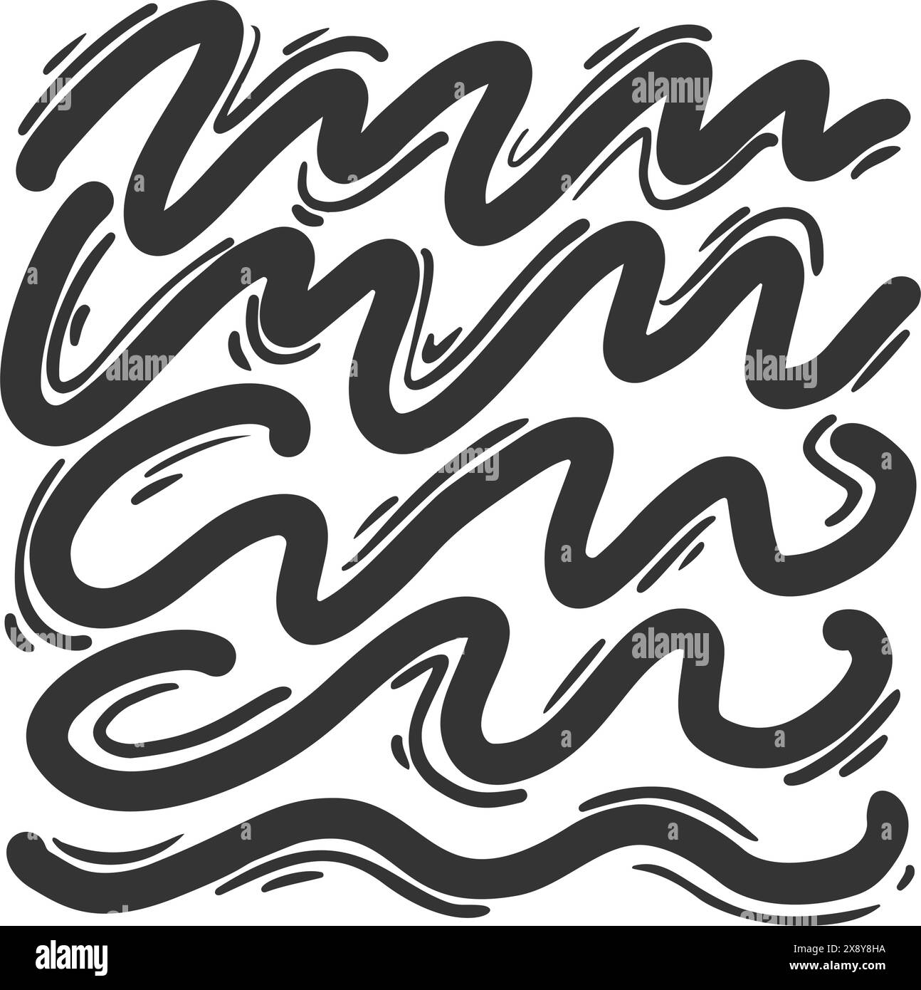 Swoosh squiggle lines. Hand drawn swashes brush strokes. Underline ...