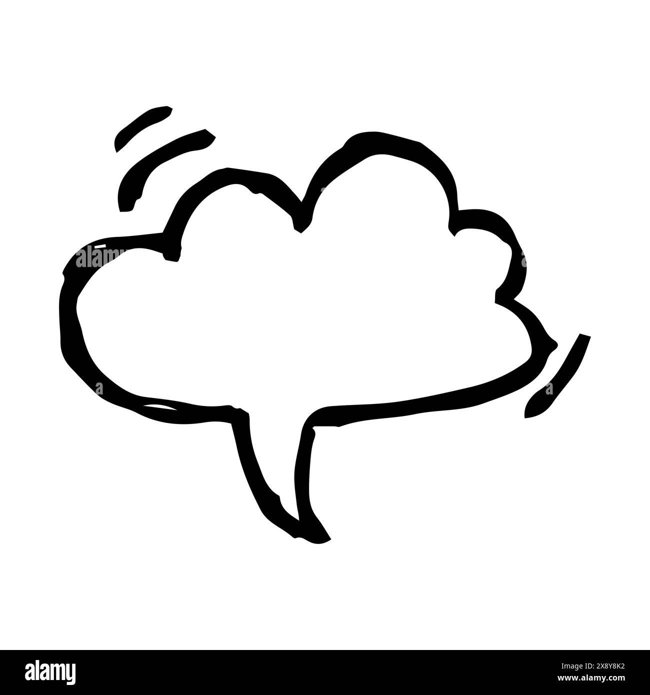 Sketch Speech Bubble Hand Drawn Blank Speech Bubble Dialog Empty Cloud On White Background 