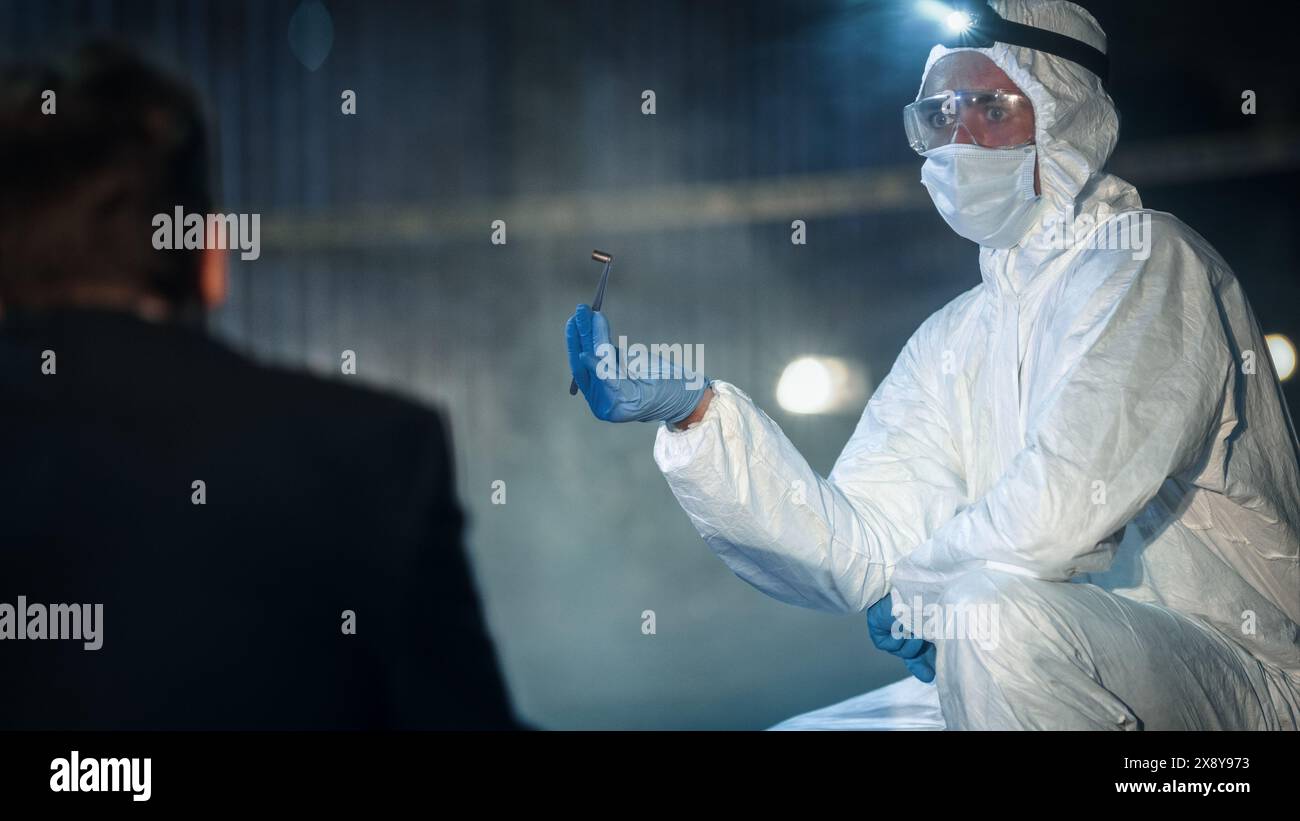 Forensics Expert Explaining His Conclusions After Finding Incriminating