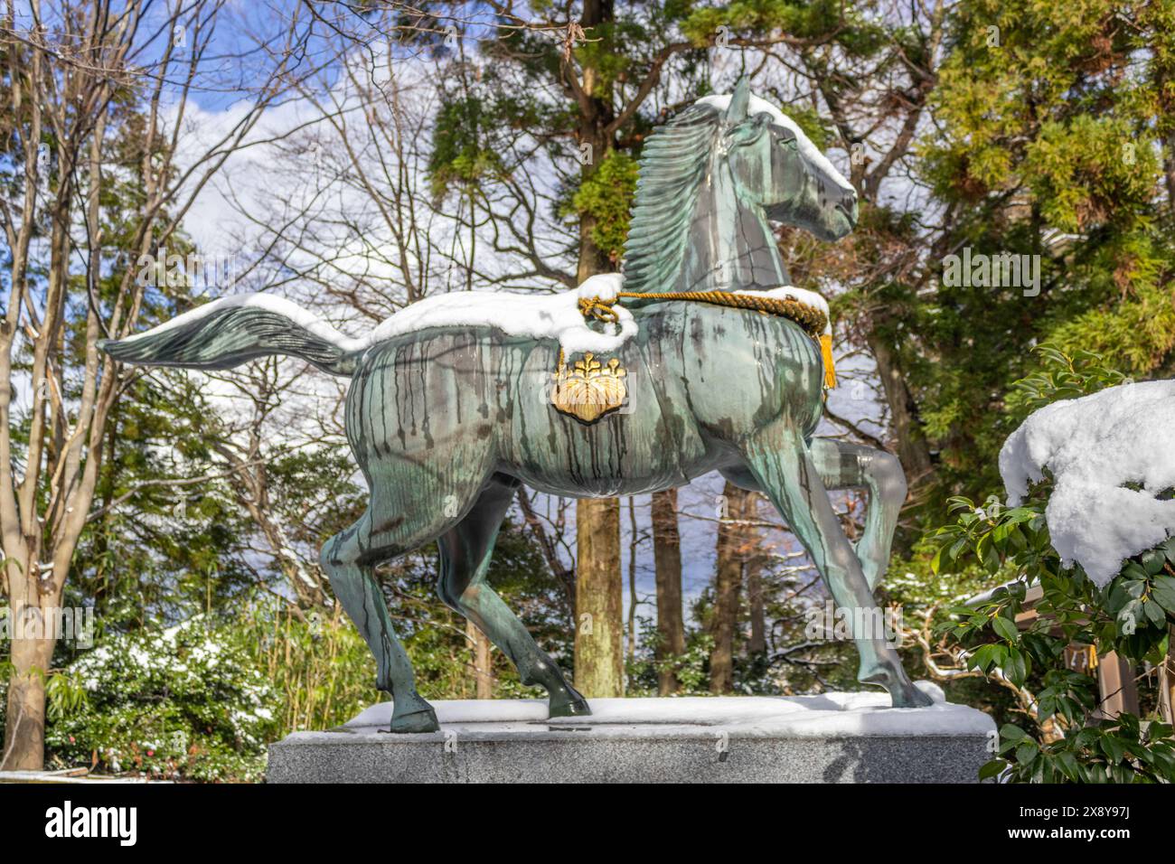 Traditional horse statue a shinto shrine, Kanazawa, Japan Stock Photo ...