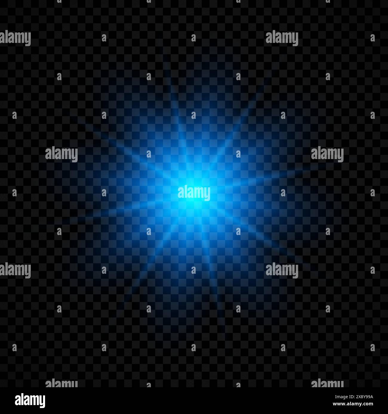 Light effect of lens flares. Blue glowing lights starburst effects with sparkles on a ...