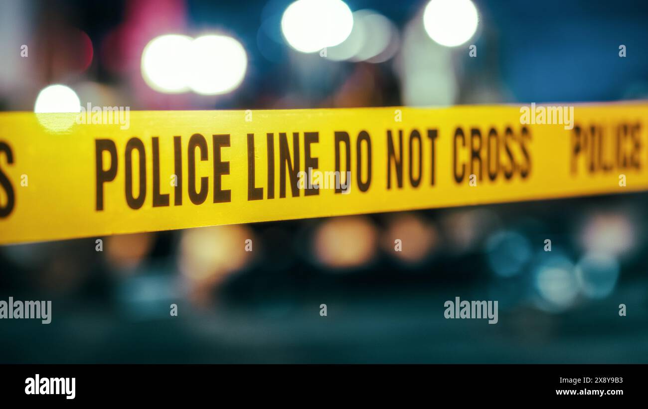 Yellow Tape Showing Text Police Line Do Not Cross Restricting a Crime ...