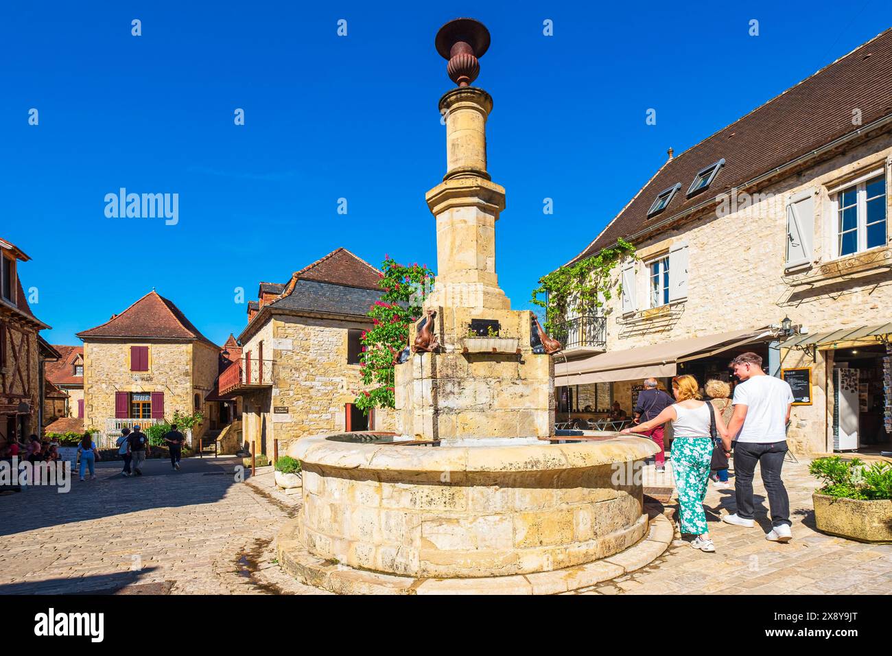 France, Lot, Dordogne Valley, Autoire, medieval village labeled Les Plus Beaux Villages de ...