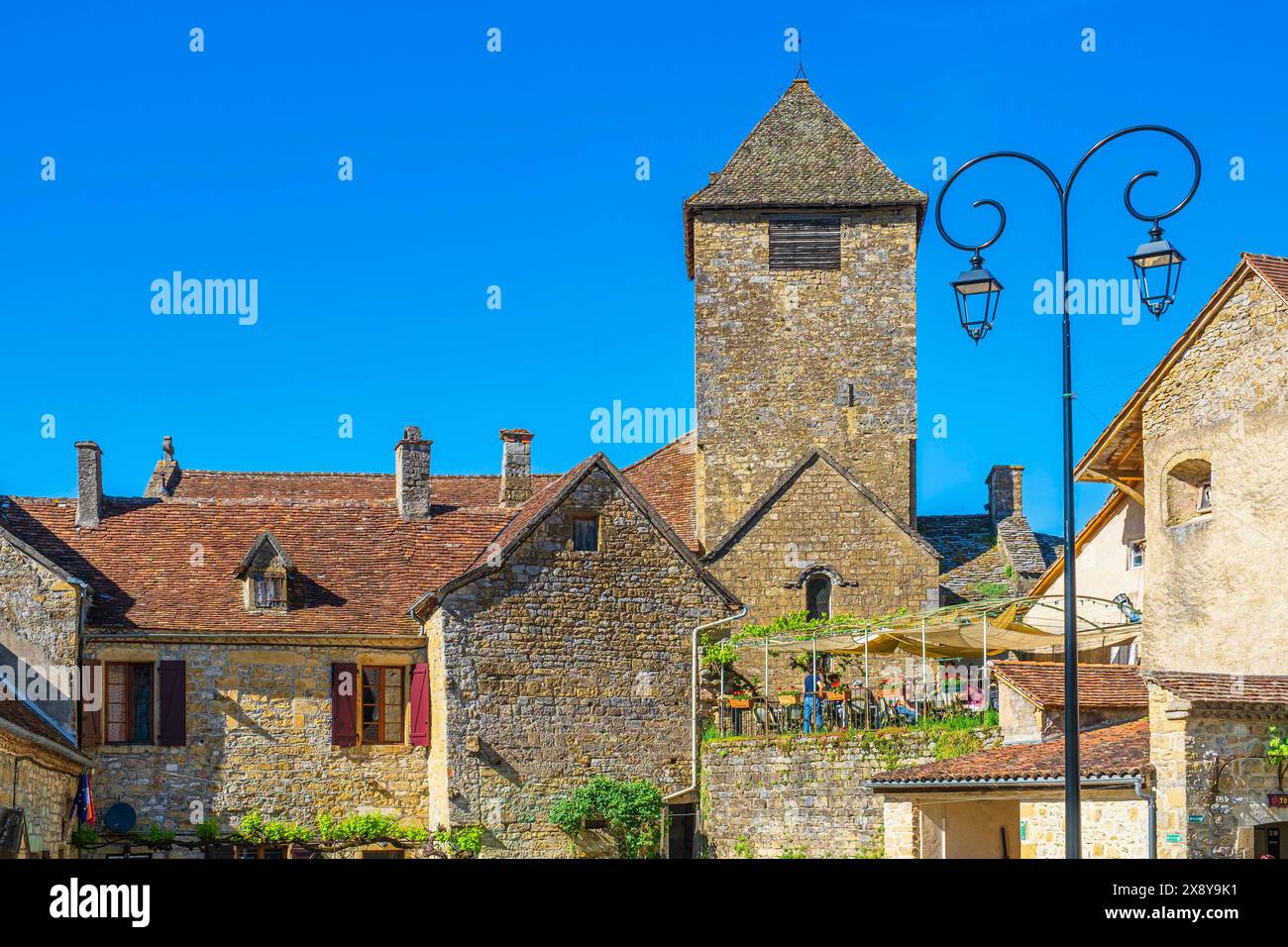 France, Lot, Dordogne Valley, Autoire, medieval village labeled Les Plus Beaux Villages de ...