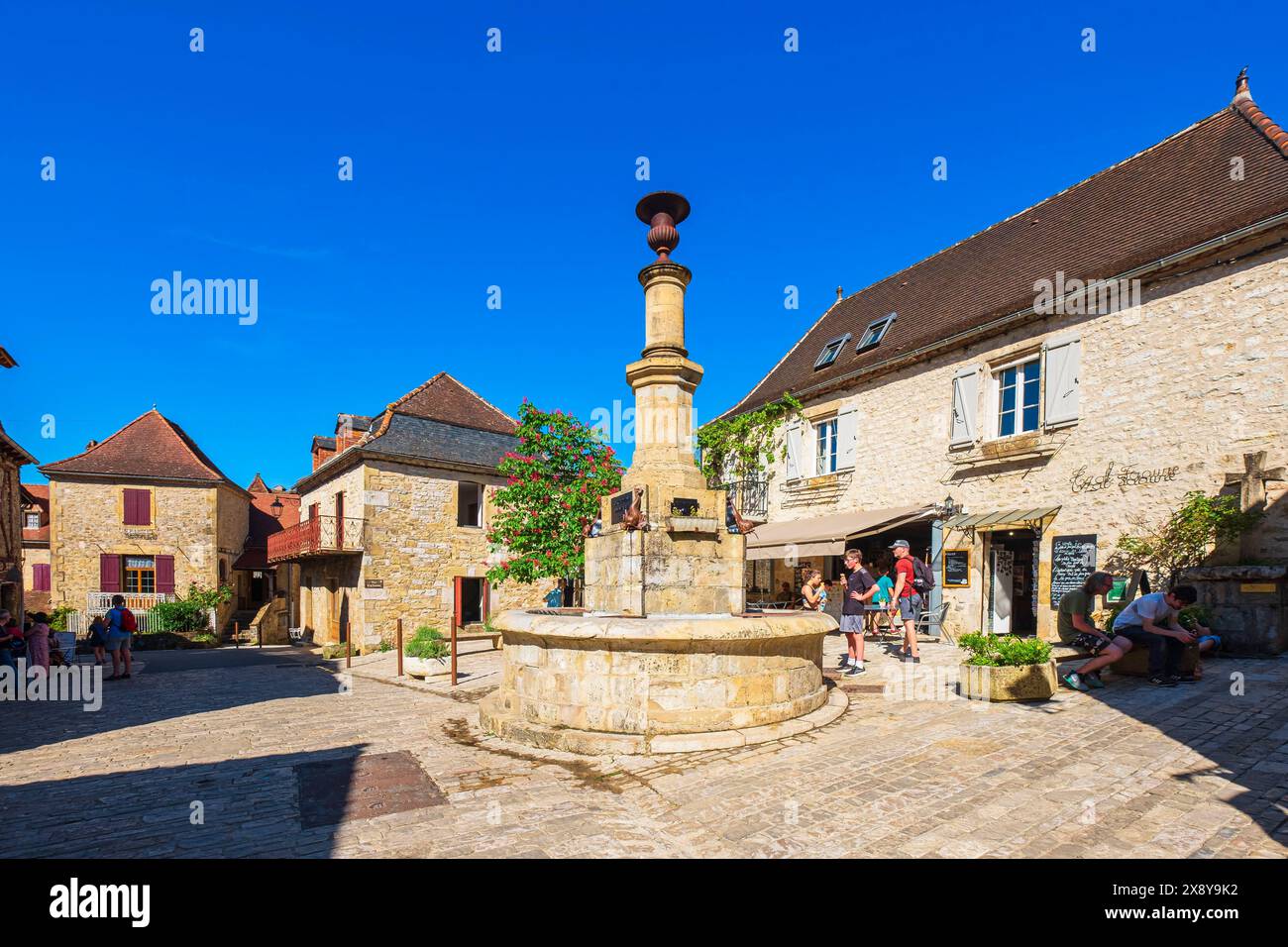 France, Lot, Dordogne Valley, Autoire, medieval village labeled Les Plus Beaux Villages de ...