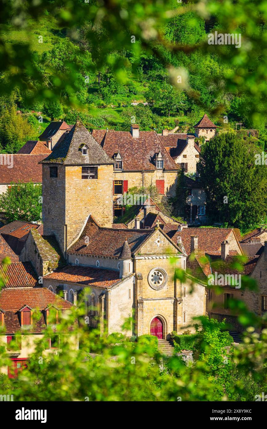 France, Lot, Dordogne Valley, Autoire, medieval village labeled Les Plus Beaux Villages de ...