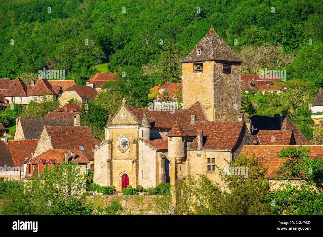 France, Lot, Dordogne Valley, Autoire, medieval village labeled Les Plus Beaux Villages de ...