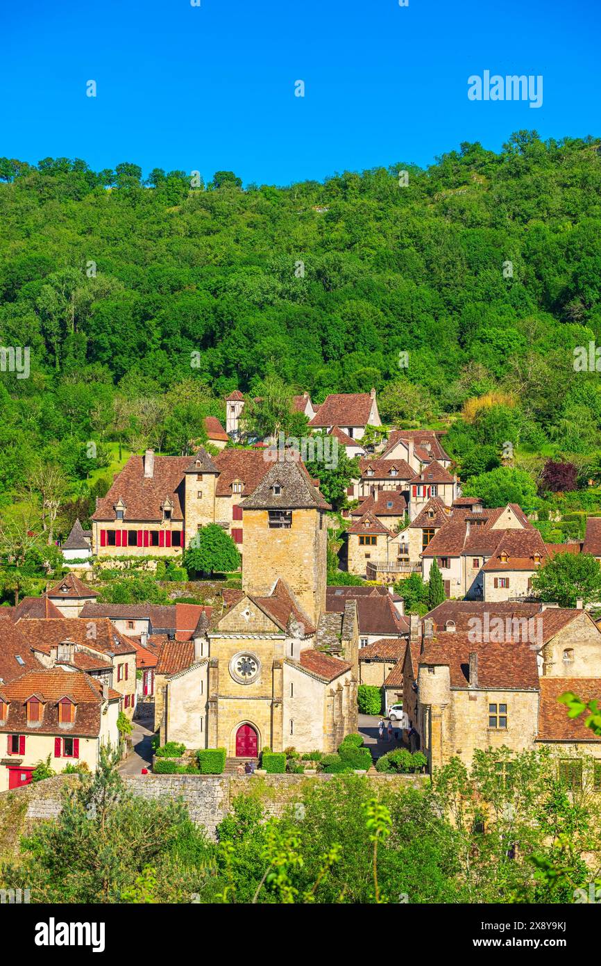 France, Lot, Dordogne Valley, Autoire, medieval village labeled Les Plus Beaux Villages de ...