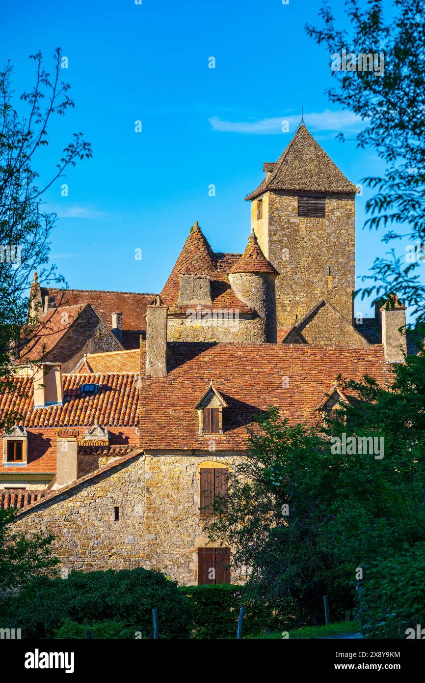 France, Lot, Dordogne Valley, Autoire, medieval village labeled Les Plus Beaux Villages de ...