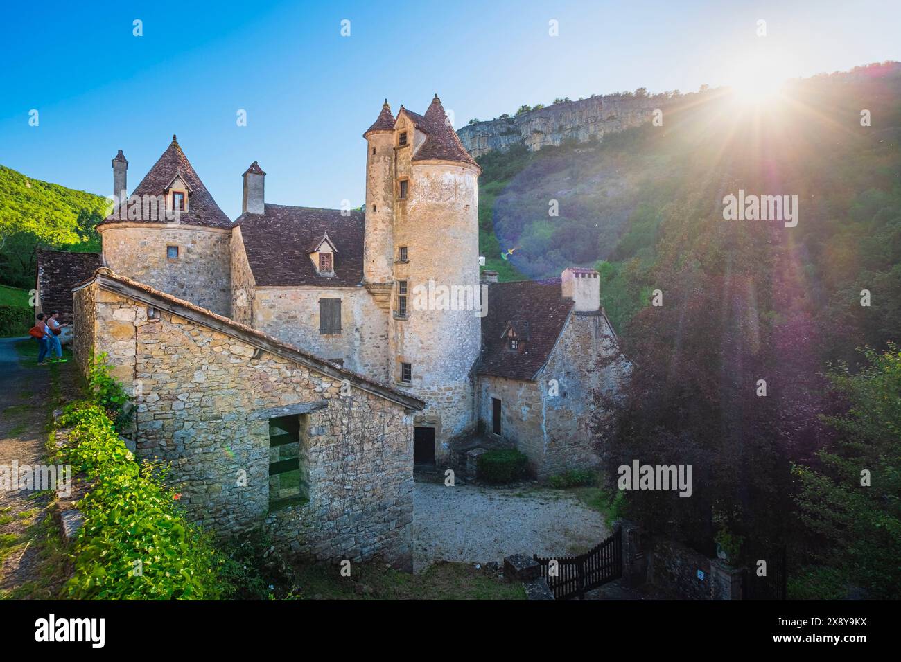 France, Lot, Dordogne Valley, Autoire, medieval village labeled Les Plus Beaux Villages de ...