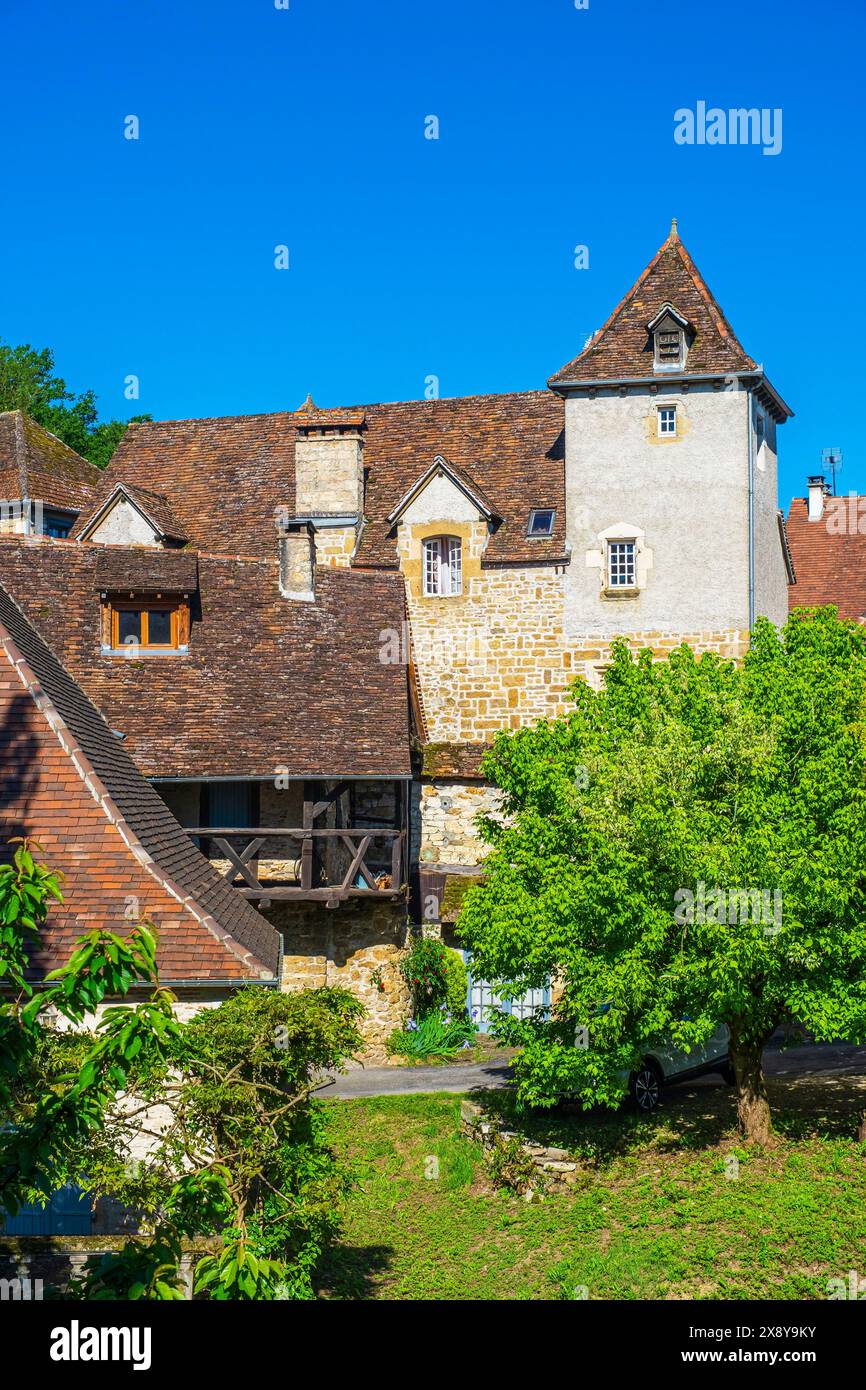 France, Lot, Dordogne Valley, Carennac, medieval village labeled Les ...