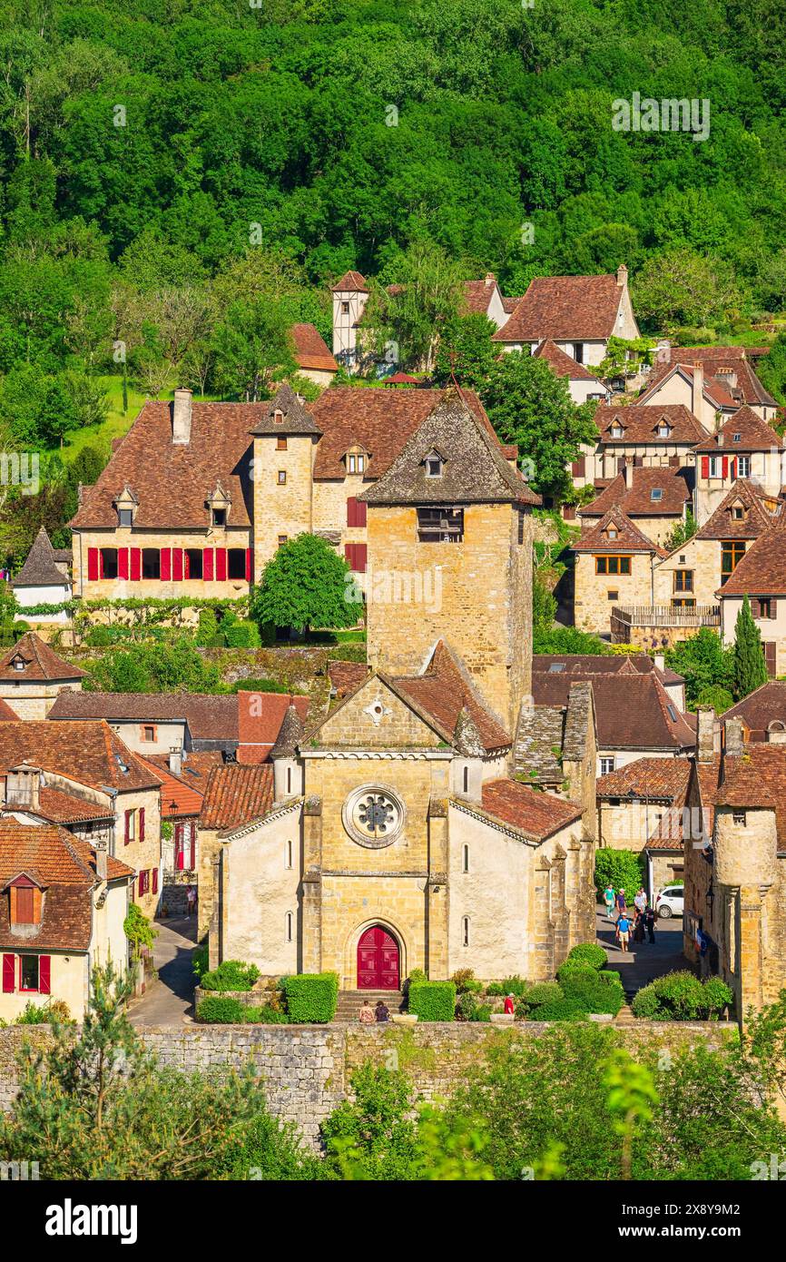 France, Lot, Dordogne Valley, Autoire, medieval village labeled Les ...