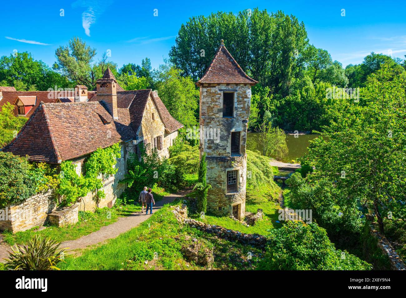 France, Lot, Dordogne Valley, Carennac, medieval village labeled Les ...