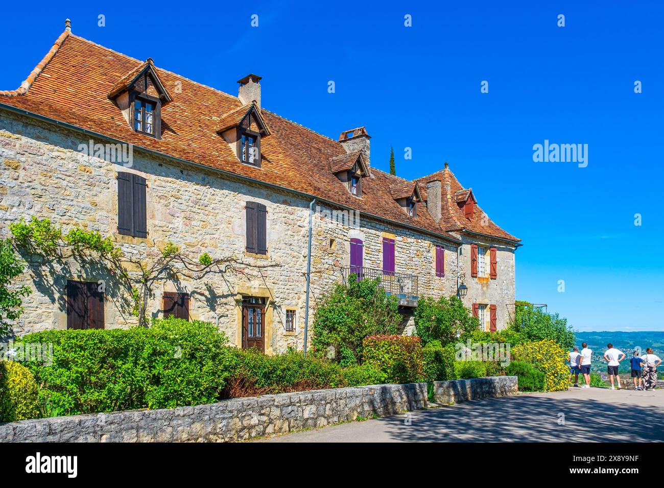 France, Lot, Dordogne Valley, Loubressac, perched medieval village ...