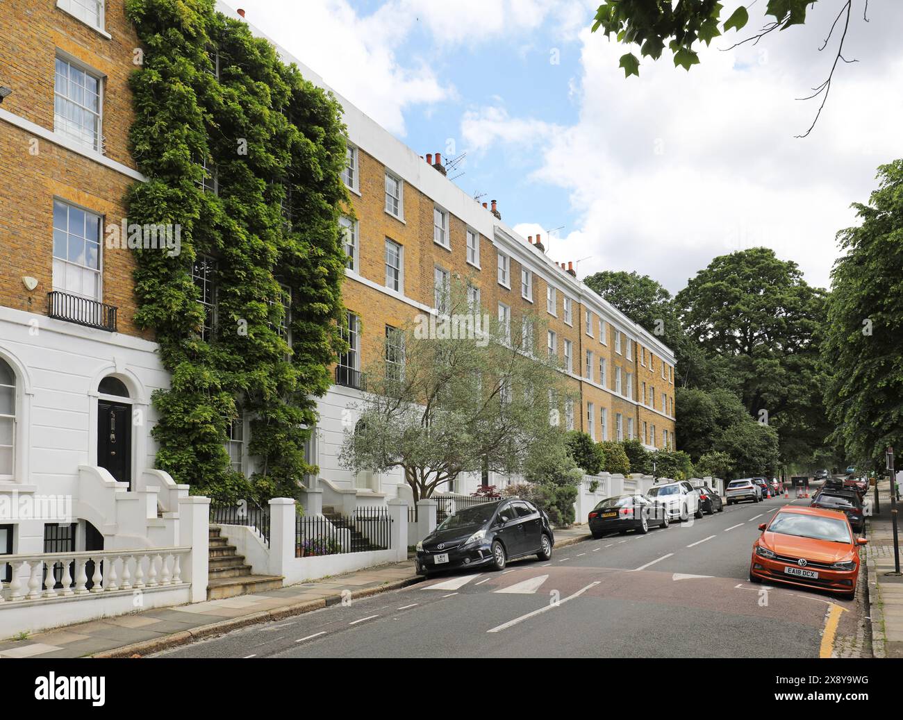 Greenwich, London, UK. Large, Georgian houses on Hyde Vale, one of the ...