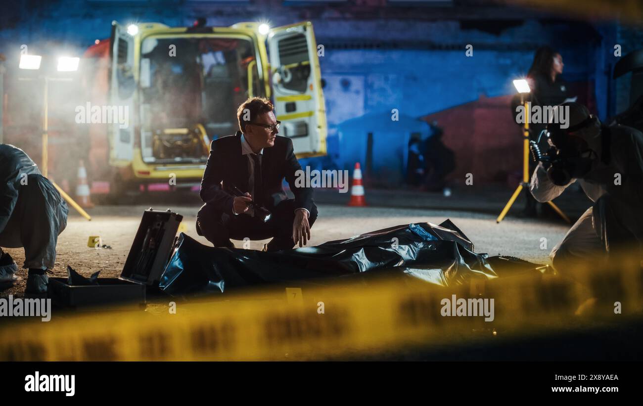 Do-not-Cross Tapes Restricting Access to Crime Scene in a Back Alley ...