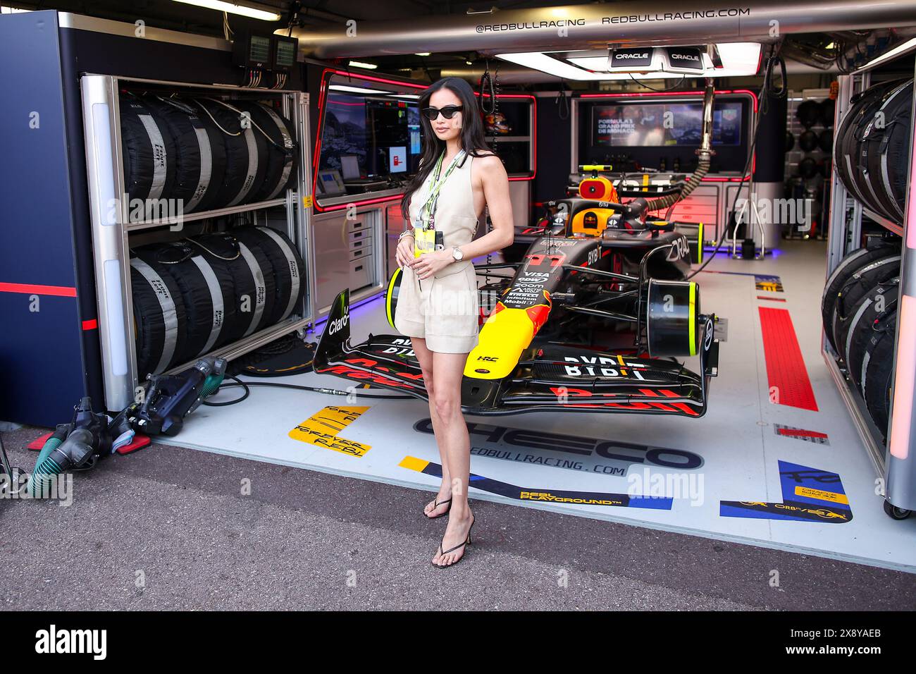 Kelsey Merritt, model pose for a photo during the Formula 1 Grand Prix ...