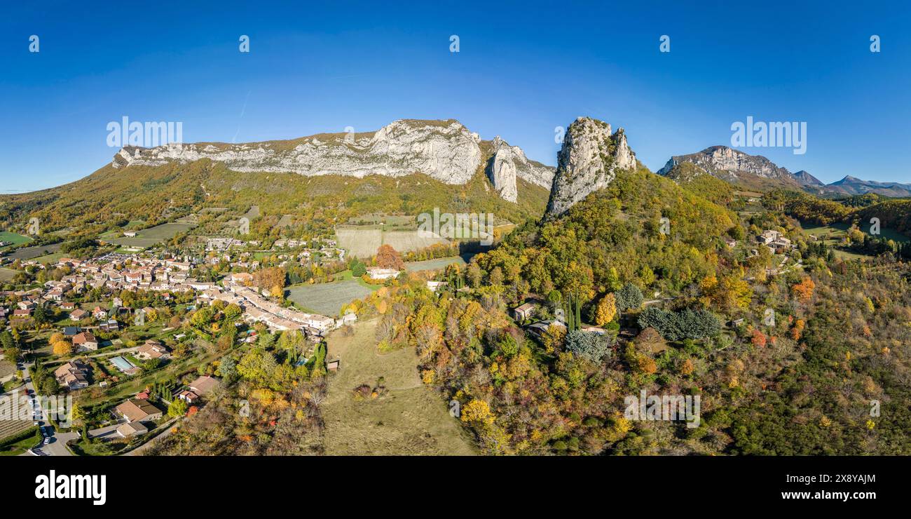France, Drôme, Drôme Provençale, Saou, the village at the foot of the ...